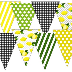Lemon Pennant Banner - Lemonade Garland - Lemon Bunting - Summer Banner ...