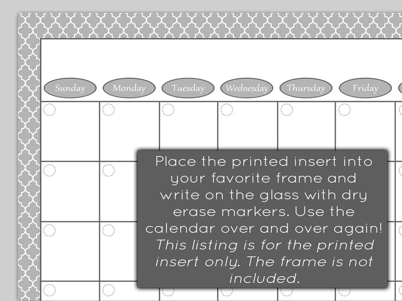 Gray Calendar Print Monthly Calendar Wall Calendar Simple - Etsy