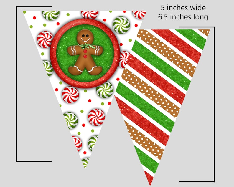 Gingerbread Banner Christmas Banner Christmas Garland - Etsy