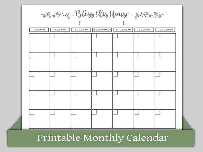 Printable Farmhouse Monthly Calendar Printable Farmhouse - Etsy