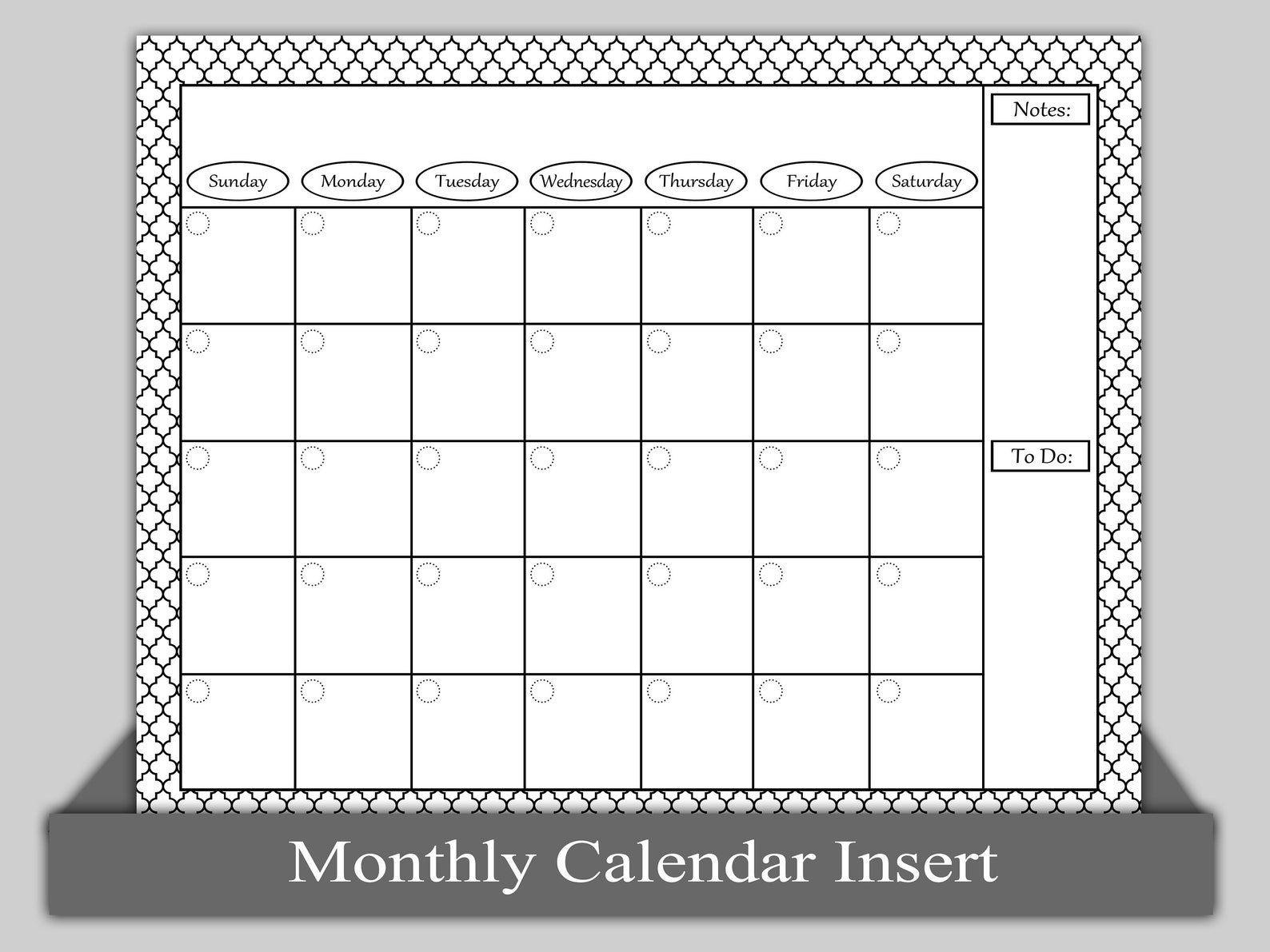 Simply White Monthly Calendar Insert – Dry Erase Printed Wall Calendar ...