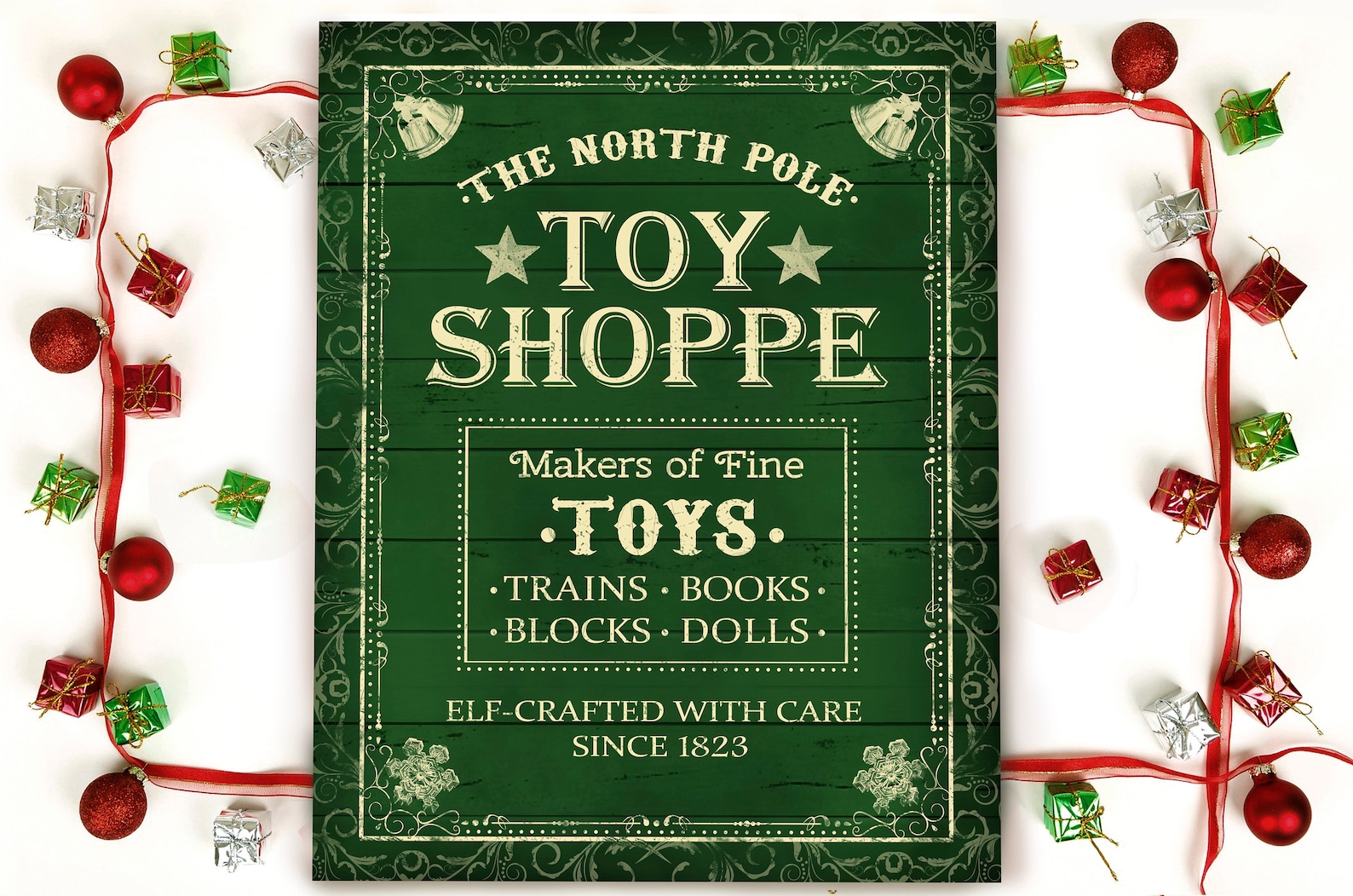 Santa's Toy Shop Printable Christmas Sign Printable | Etsy