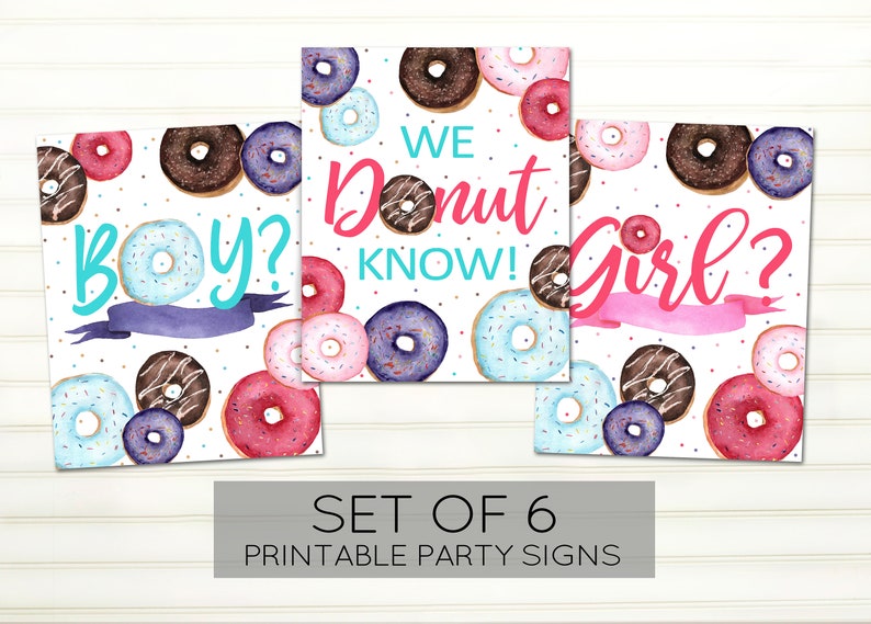 Donut Gender Reveal Gender Reveal Party Signs Donut Baby - Etsy