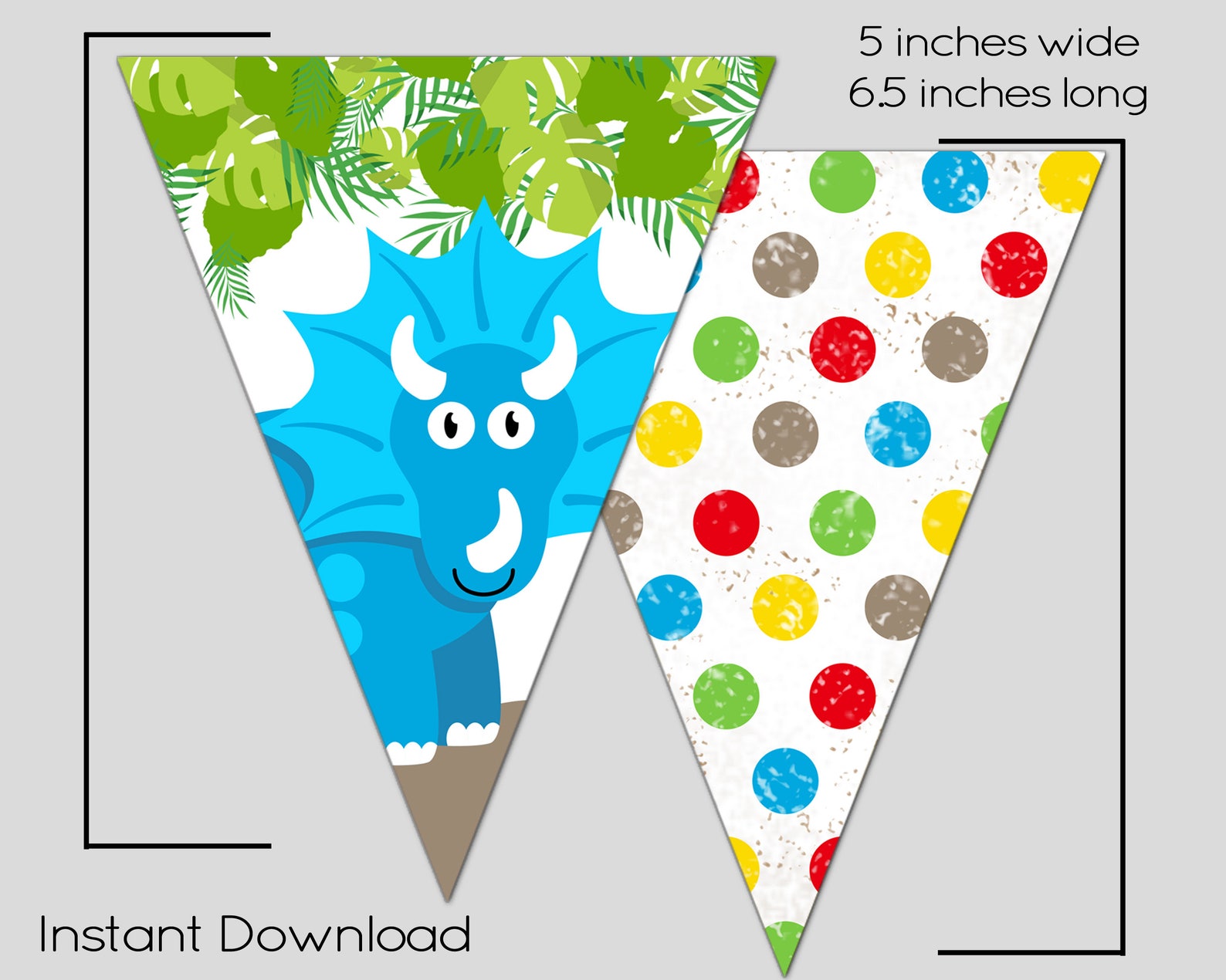 Printable Dinosaur Birthday Banner – Dino Party Pennant Garland ...