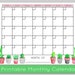 Printable Succulent Cactus Calendar - Printable Succulent Cactus Menu ...