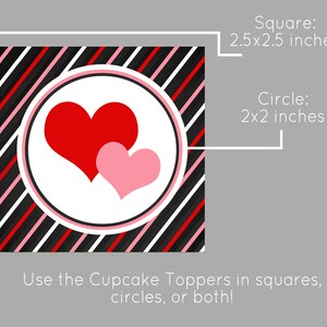 Valentines Cupcake Toppers - Valentines Party Circles - Valentines ...