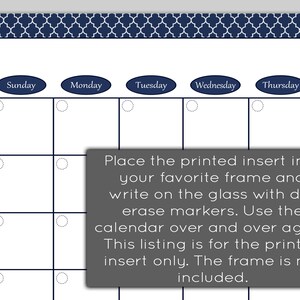Simple Navy Calendar - Navy Menu Planner - Weekly Planner - Monthly ...