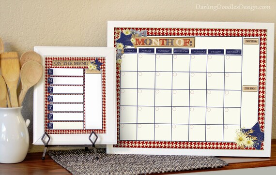 Americana Calendar Patriotic Calendar Red White Blue | Etsy