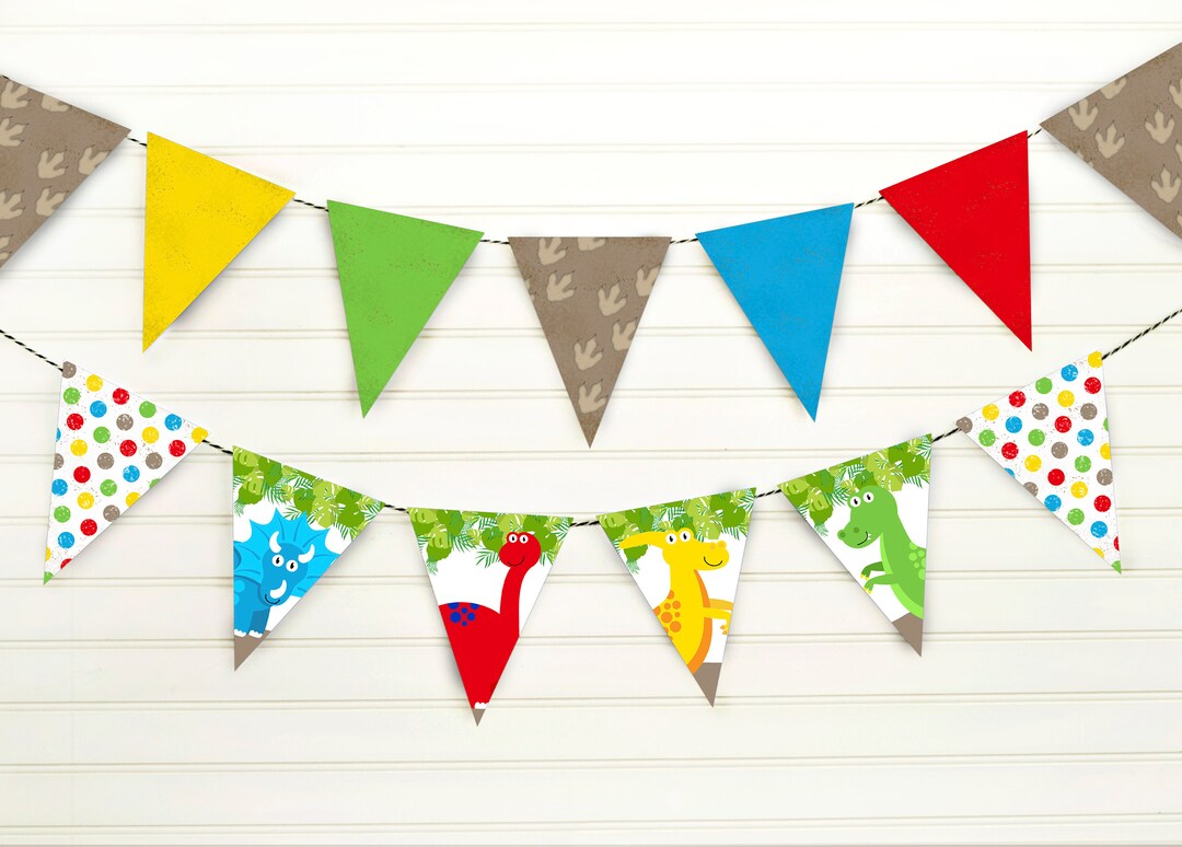 Dinosaur Banner - Dinosaur Pennant - Dinosaur Birthday Party - Dinosaur ...