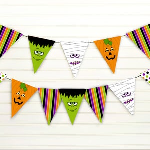 Monster Pennant Banner - Halloween Banner - Halloween Bunting ...