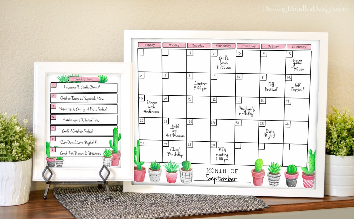 Printable Succulent Cactus Calendar Printable Succulent | Etsy