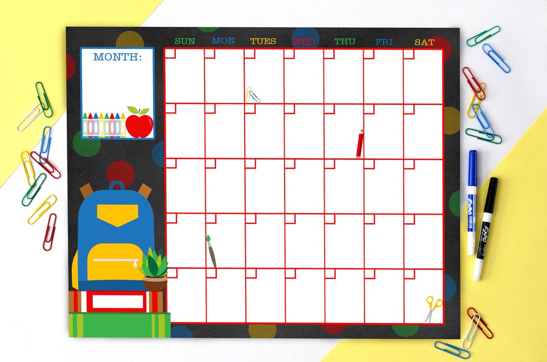 Student Calendar Homeschool Classroom Center Online School - Etsy