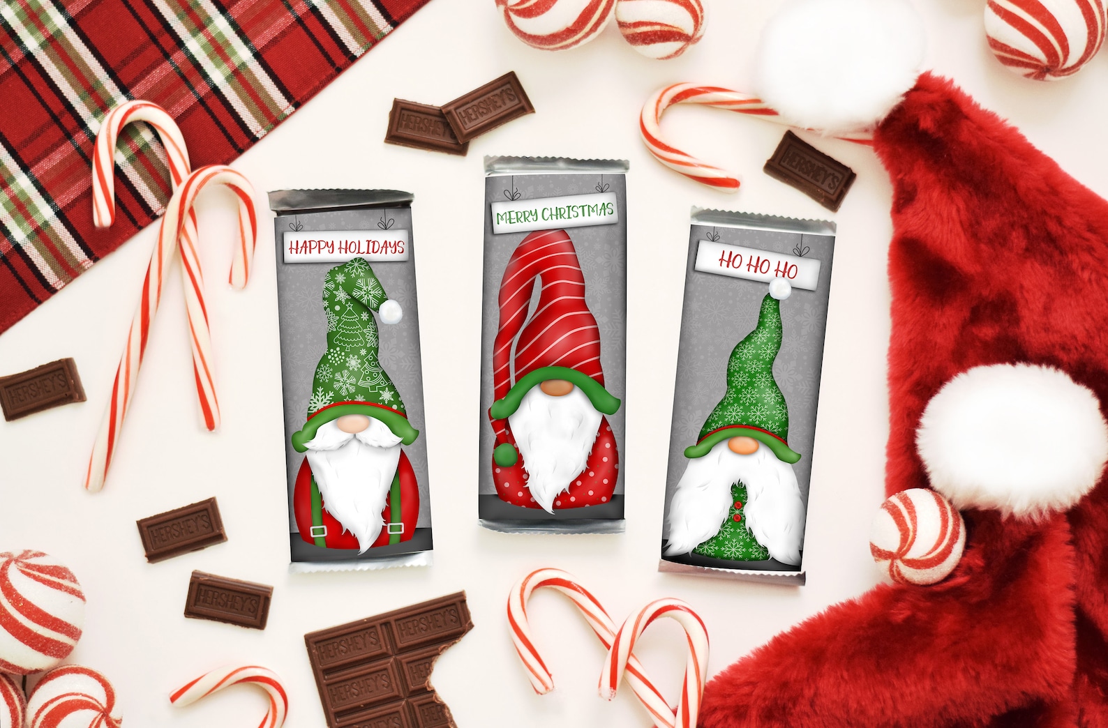 Christmas Gnome Decorations Christmas Candy Bar Wrappers Stocking ...