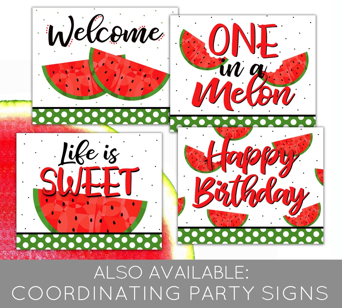 Watermelon Banner Watermelon Pennant Watermelon Party | Etsy