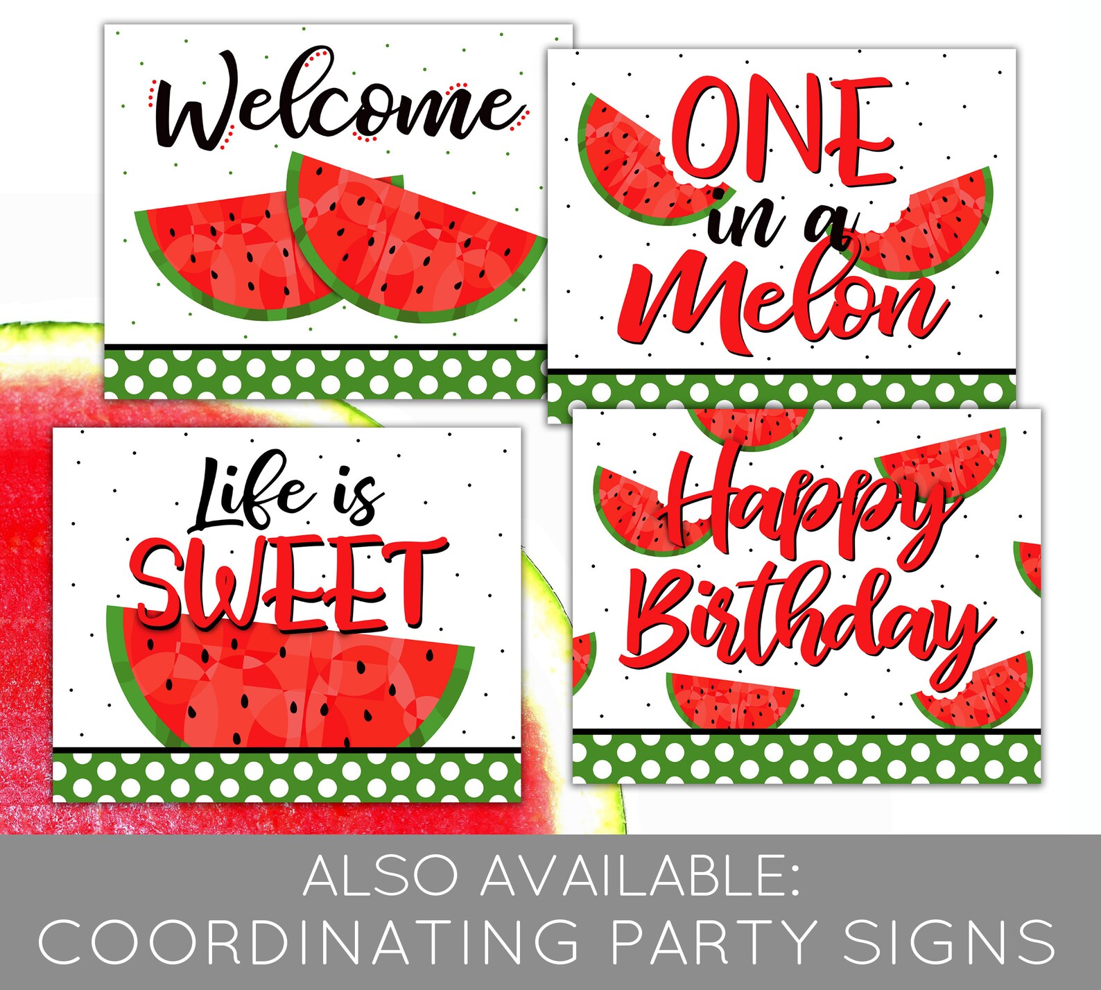 Watermelon Banner - Watermelon Pennant - Watermelon Party - Summer ...