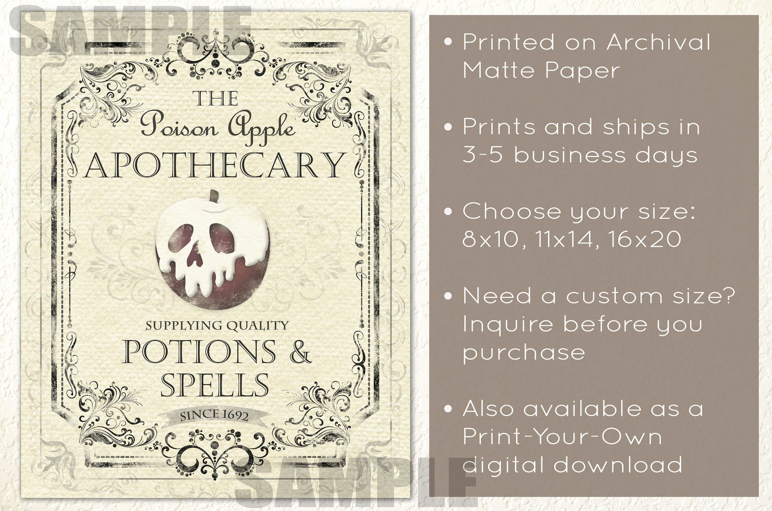 Poison Apple Apothecary Halloween Print – Vintage Potions & Spells - Etsy