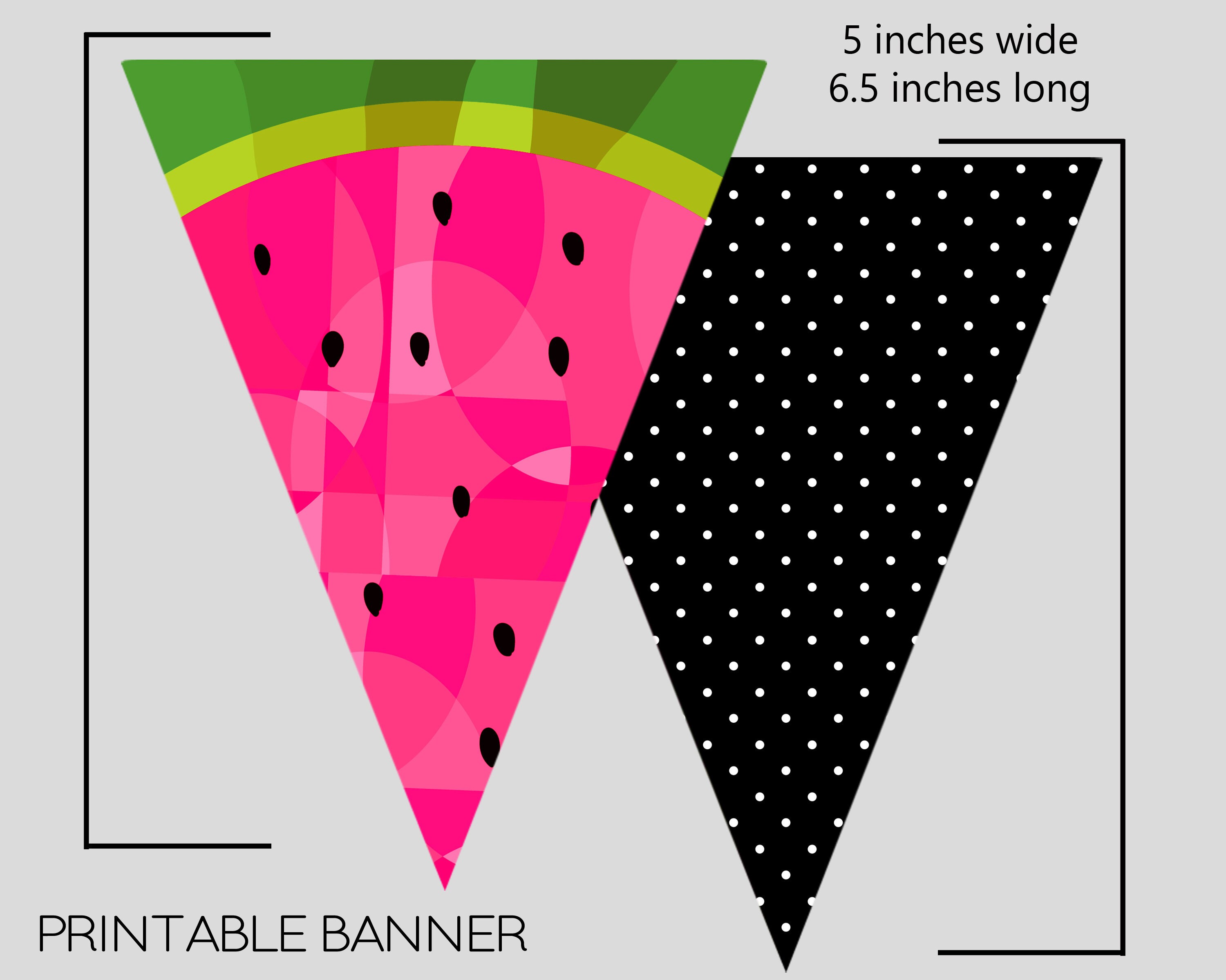 Pink Watermelon Banner - Pink Watermelon Birthday Party - Pink ...