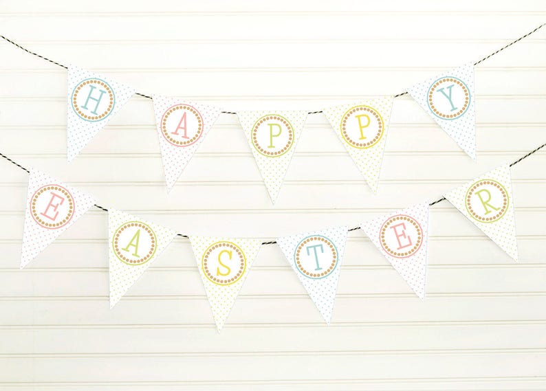 Easter Garland - Bunny Bunting - Easter Pennant Banner - Easter Bunting ...