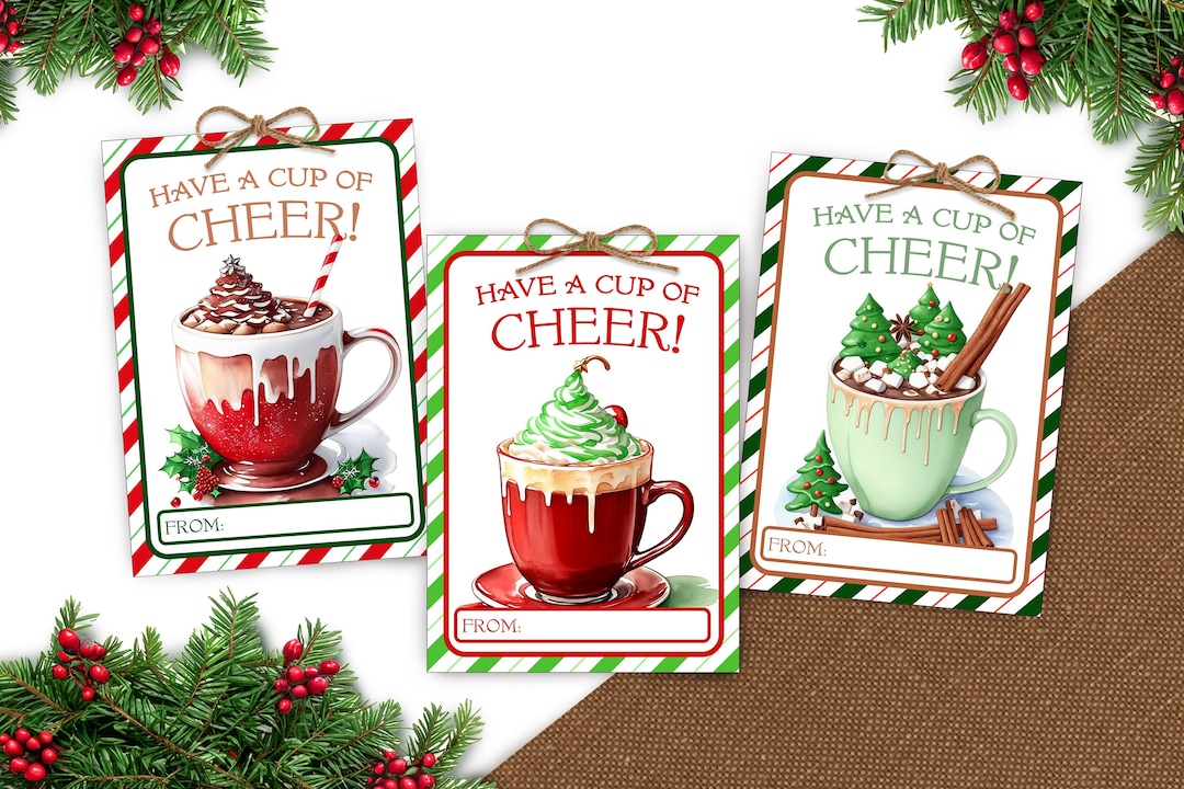 Printable Hot Chocolate Gift Tag - Hot Cocoa Gift - Coffee Gift Tag ...