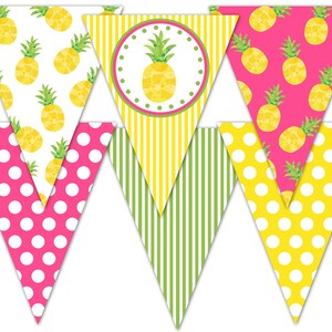 Pineapple Banner - Pineapple Party Decor - Printable Pineapple Banner ...