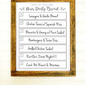 Printable Farmhouse Menu Planner - Weekly Menu Planner - - Meal Planner ...