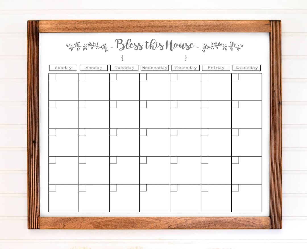 Farmhouse Calendar Insert - White Gray Calendar - Modern Farmhouse ...