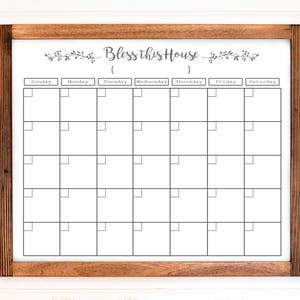 Farmhouse Calendar Insert - White Gray Calendar - Modern Farmhouse ...