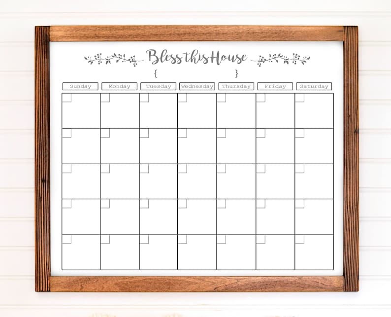 Farmhouse Calendar Insert White Gray Calendar Modern - Etsy