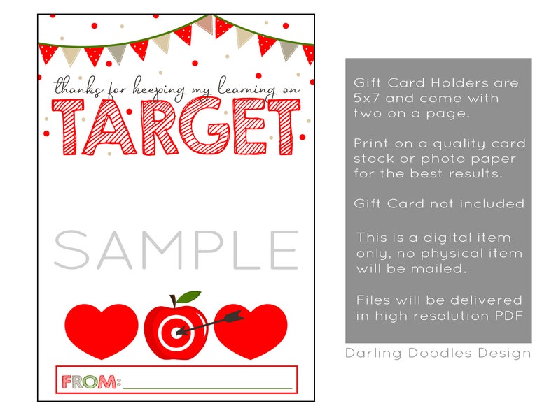 End of the Year Teacher Gift Thank You Gift Card Thank You - Etsy