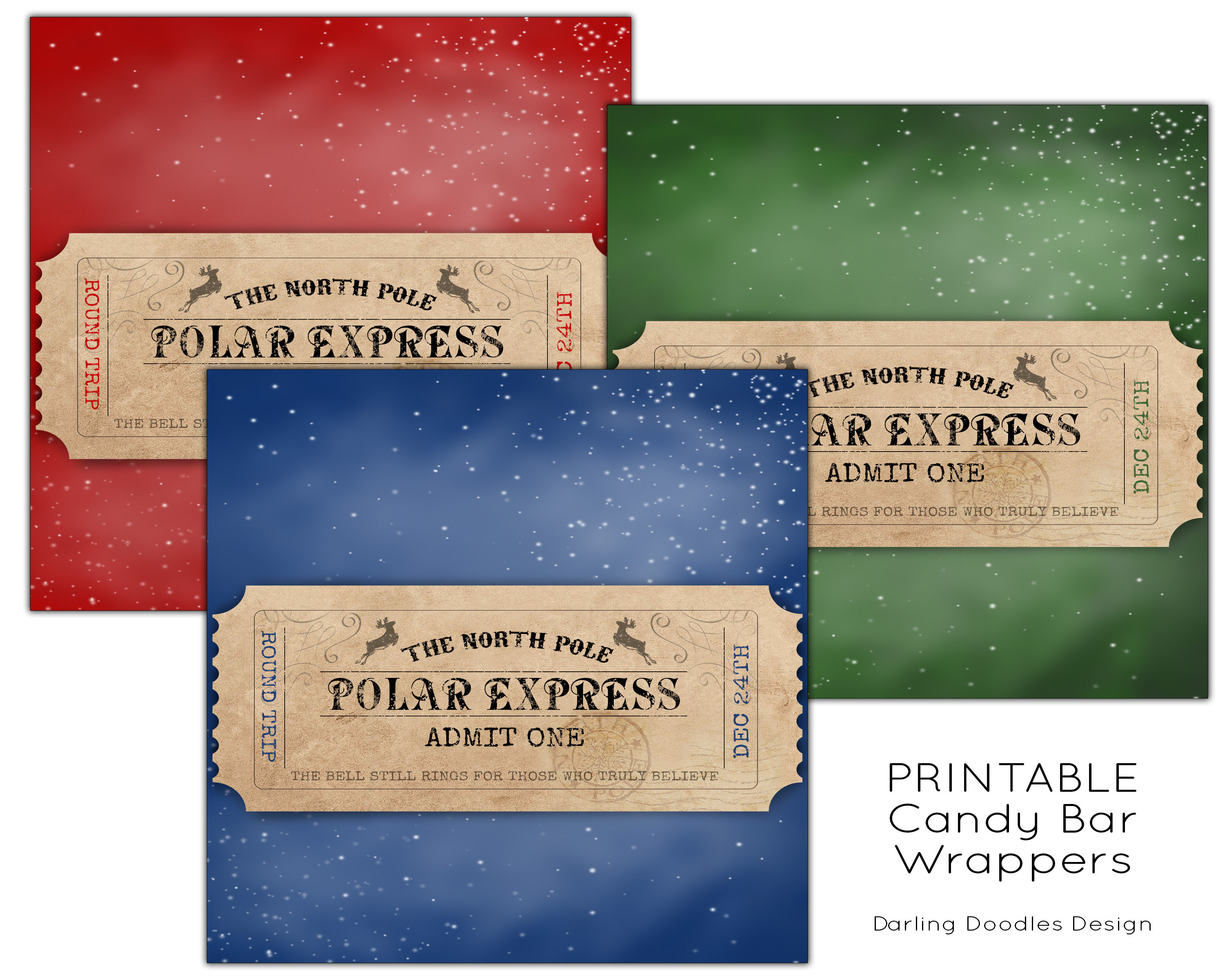 Polar Express Ticket Candy Bar Wrapper – Christmas Party Favor ...