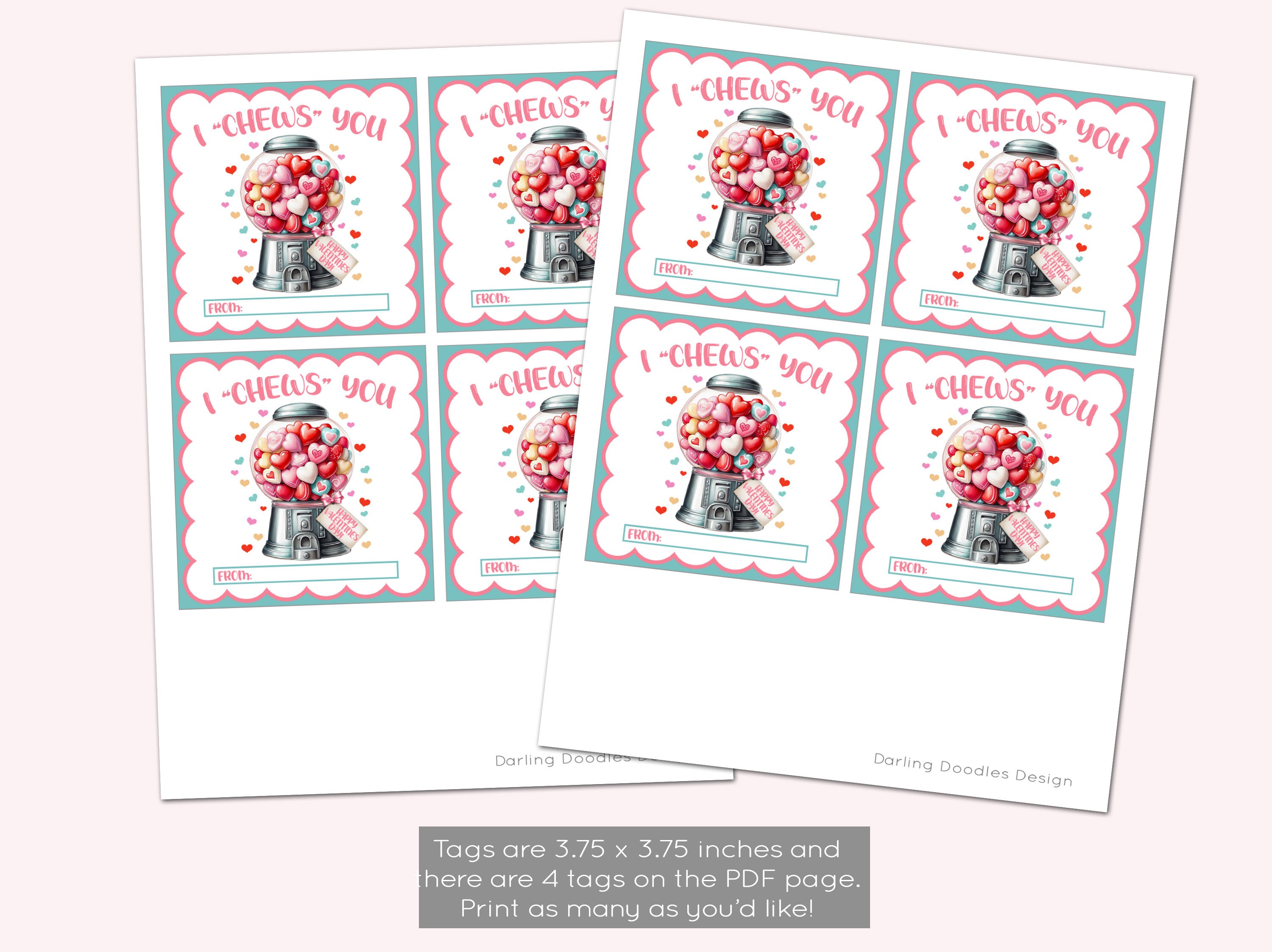 Printable Valentines Gift Tag - Classroom Valentines - Non Candy ...