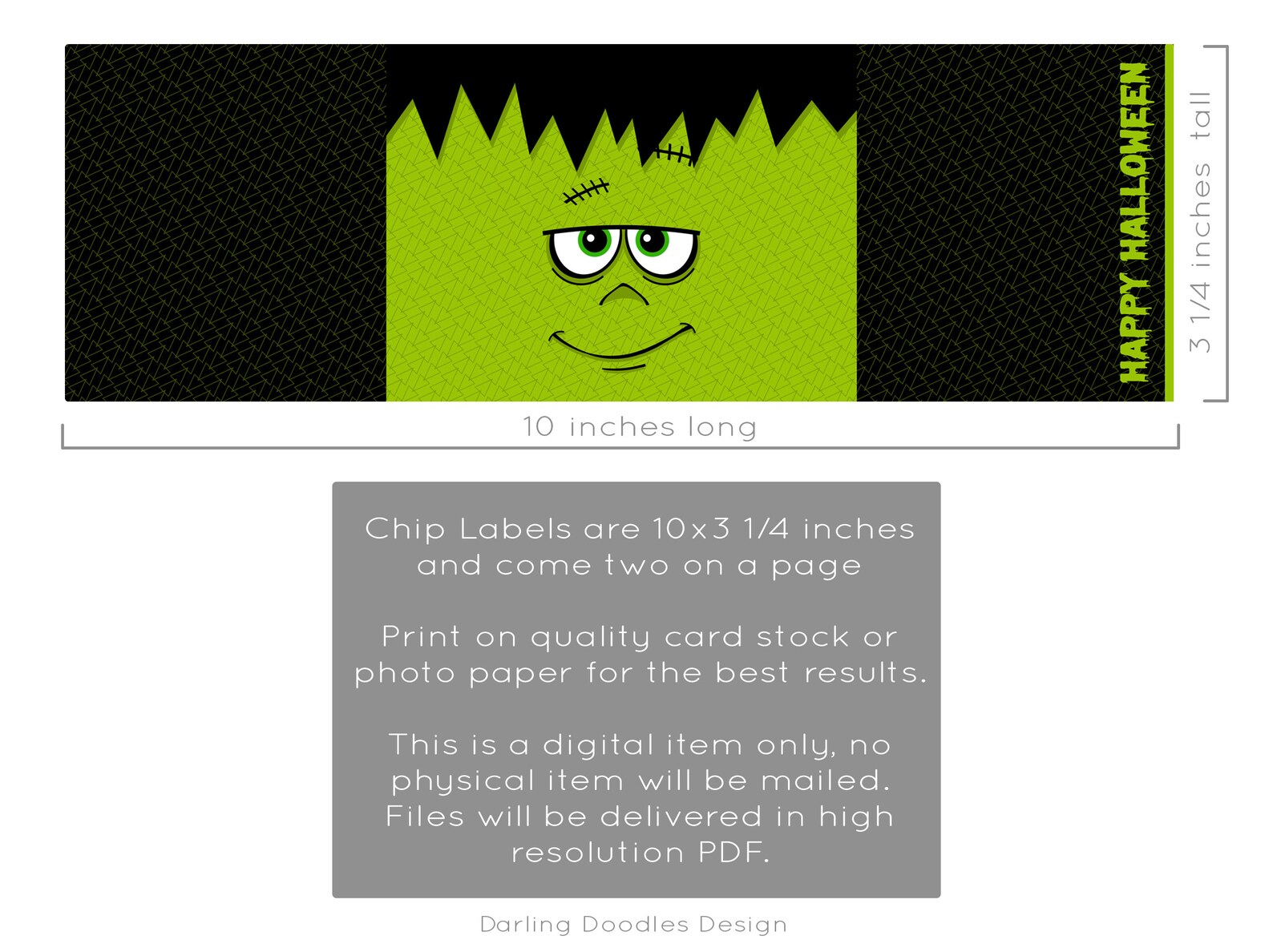 Halloween Party Favor Halloween Treat Tag Halloween Chip - Etsy