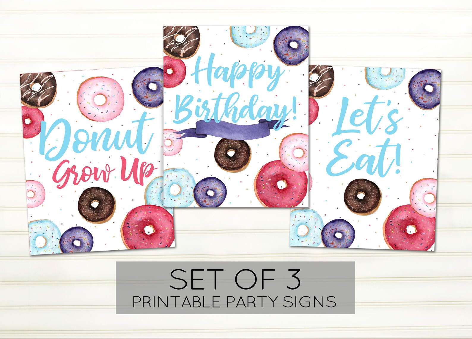 Donut Party Sign Donut Birthday Sign Donut Grow up Party - Etsy