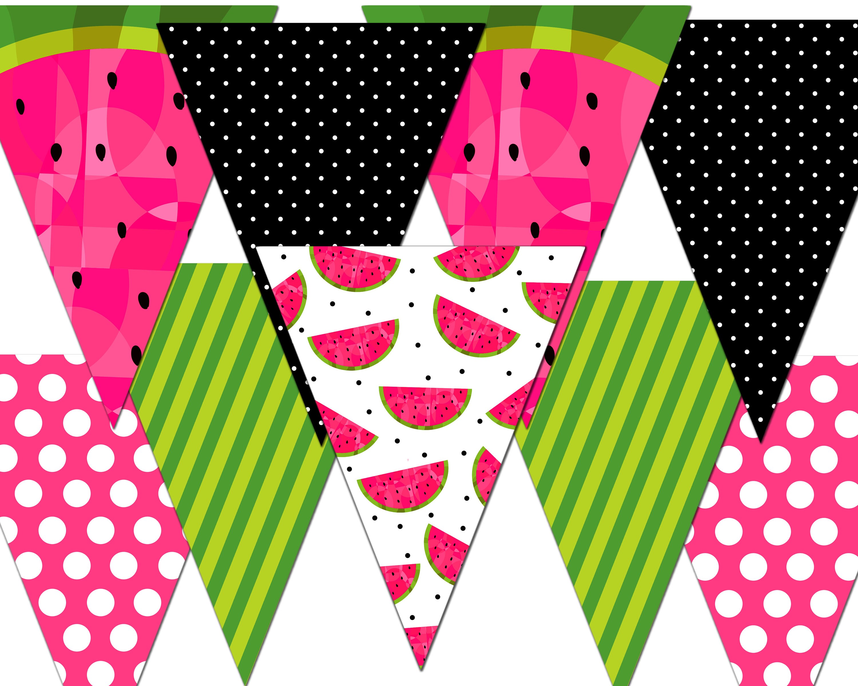 Pink Watermelon Birthday Banner – Summer Party Decor (digital Download ...