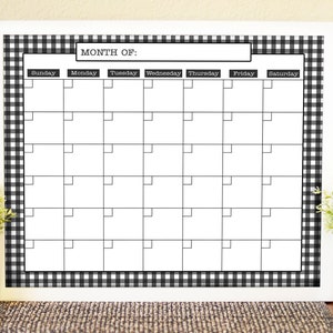 Printable Farmhouse Calendar - Buffalo Check Calendar - Printable ...