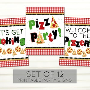 Pizza Party - Pizza Party Decor - Pizza Party Signs - Pizza Buffet ...