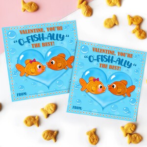 Goldfish Valentines Day Gift Tag - Fish Valentine Gift Tag - Kids ...