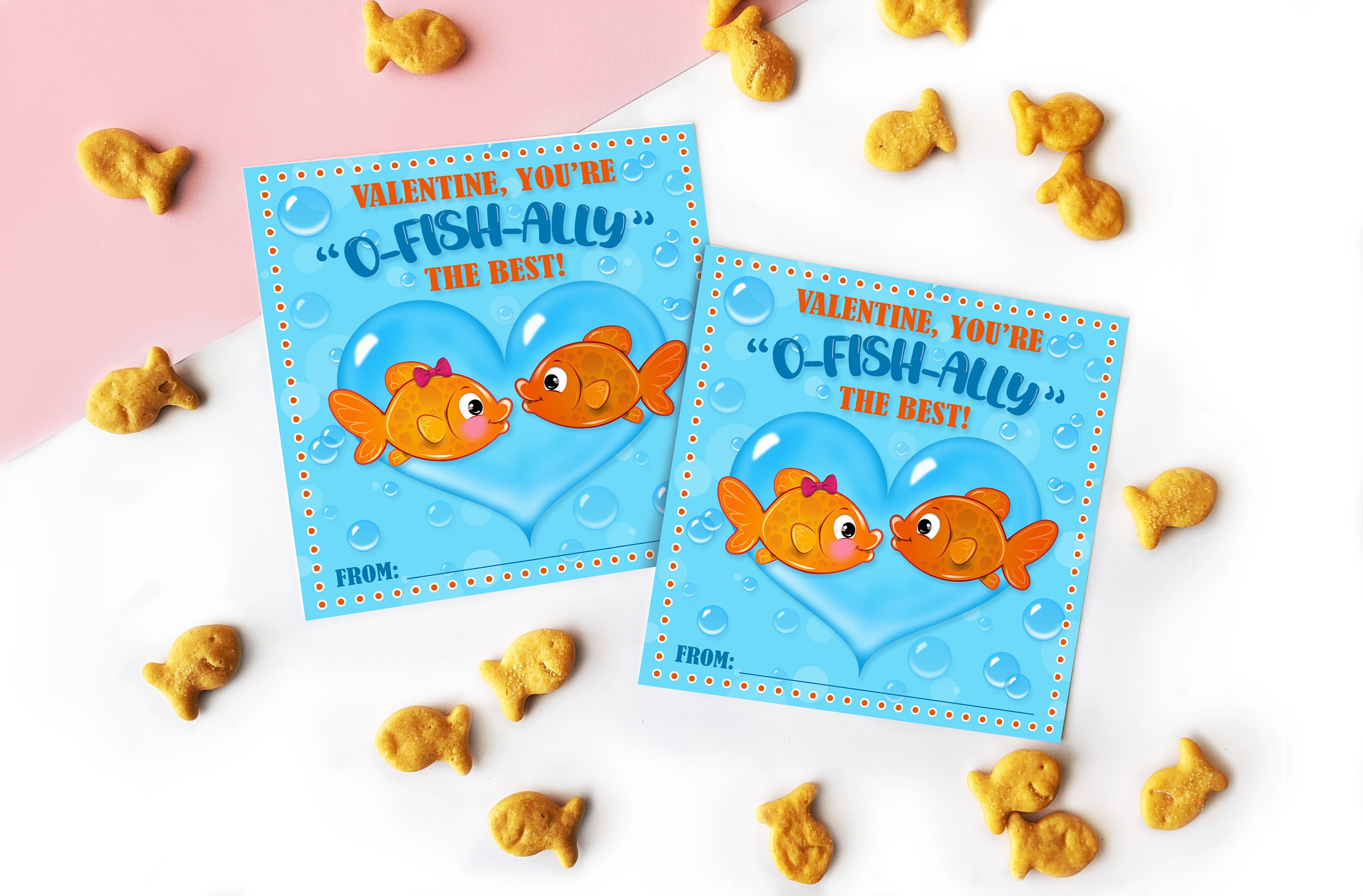 Goldfish Valentines Day Gift Tag - Fish Valentine Gift Tag - Kids ...
