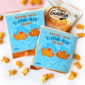 Goldfish Valentines Day Gift Tag - Fish Valentine Gift Tag - Kids ...