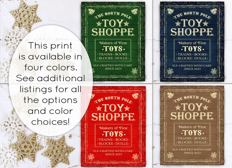 Santa's Toy Shop Printable Christmas Sign Printable - Etsy