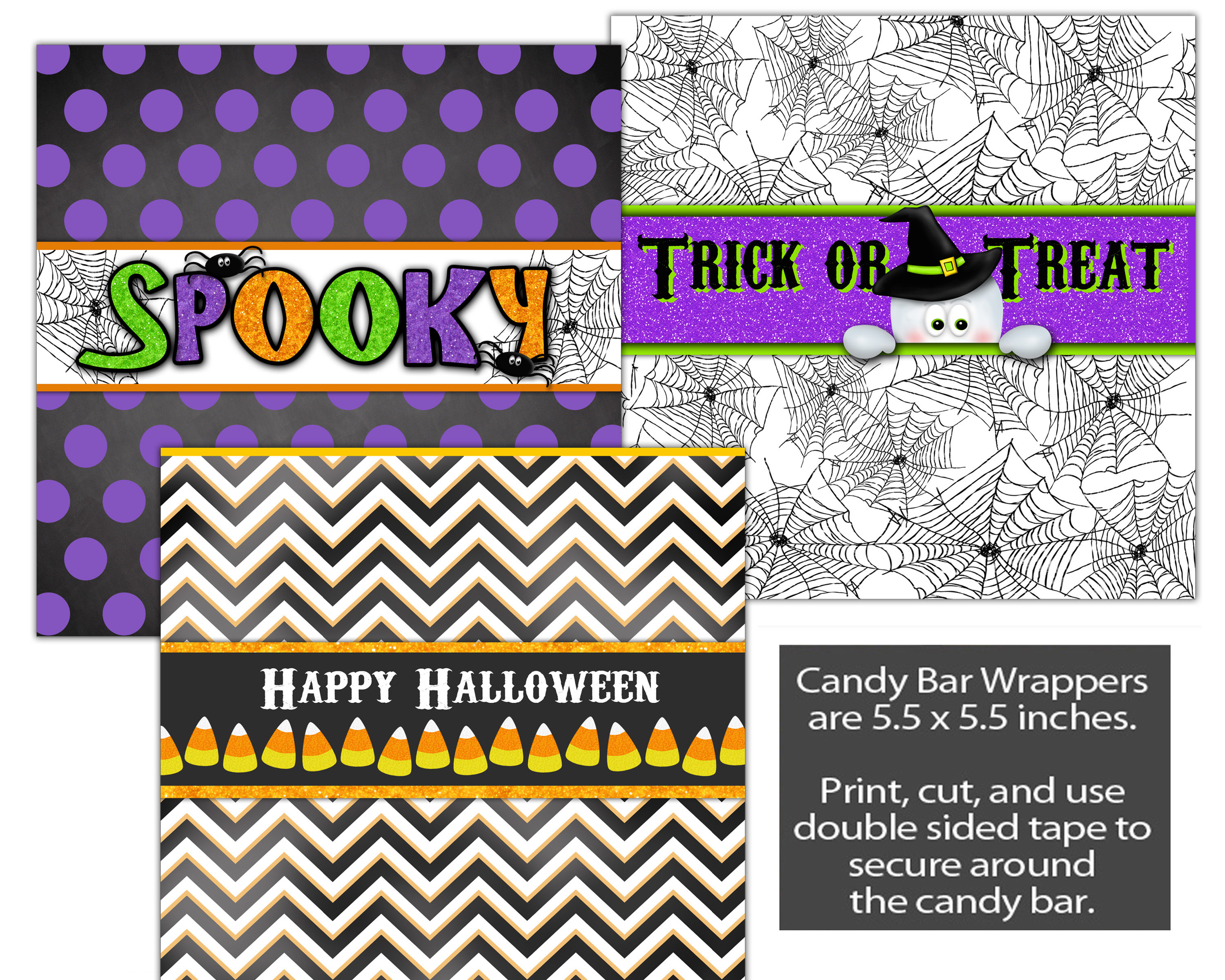 Halloween Candy Bar Wrappers - Halloween Treats - Halloween Party ...