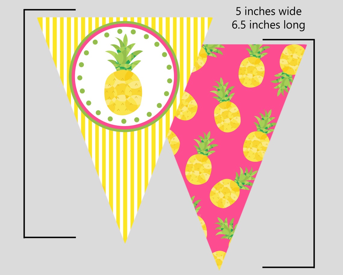 Pineapple Banner Pineapple Party Decor Printable Pineapple - Etsy
