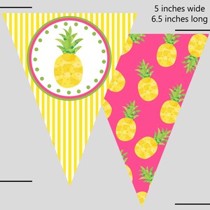 Pineapple Banner - Pineapple Party Decor - Printable Pineapple Banner ...