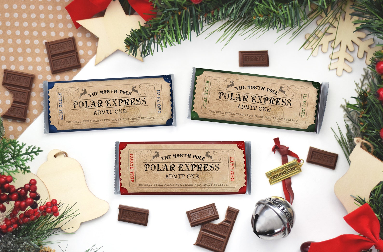 Polar Express Ticket Candy Bar Wrapper – Christmas Party Favor ...