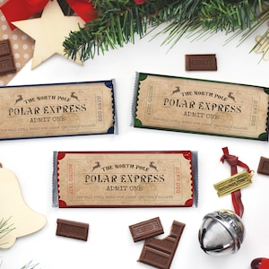 Polar Express Ticket Candy Bar Wrapper – Christmas Party Favor ...