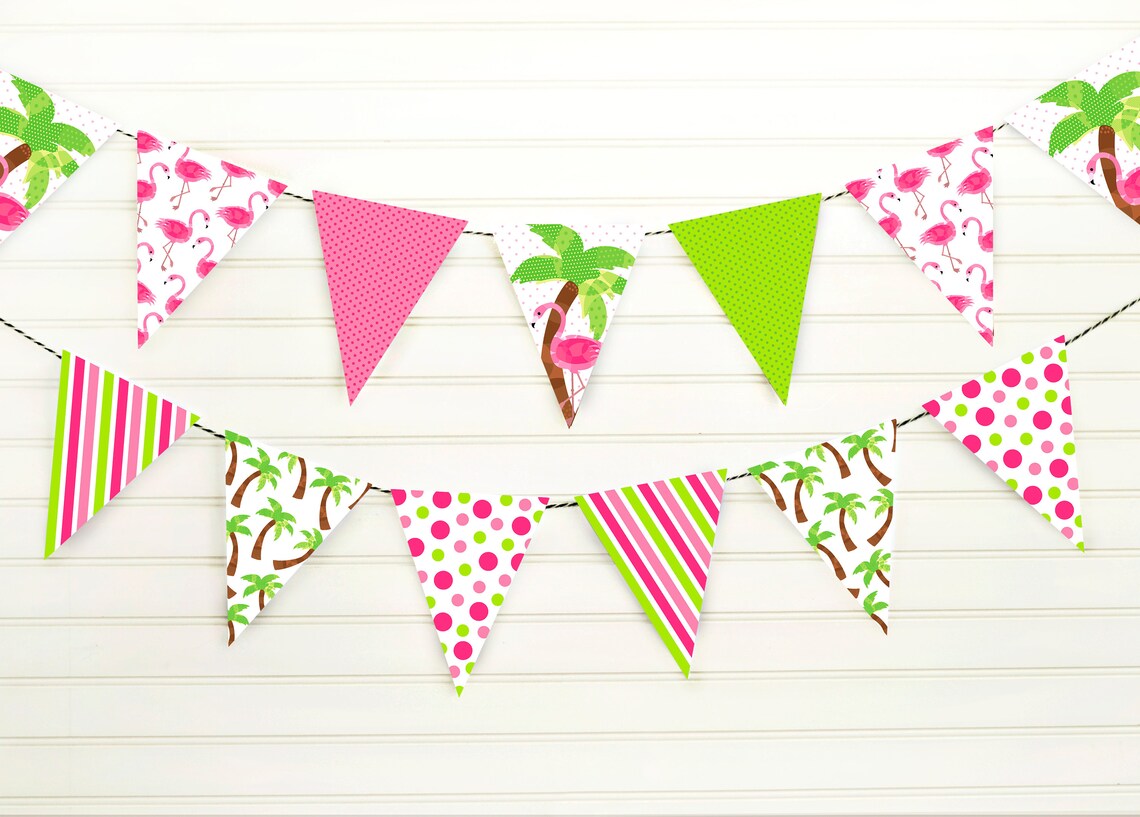 Printable Flamingo Banner Tropical Banner Flamingo Party - Etsy
