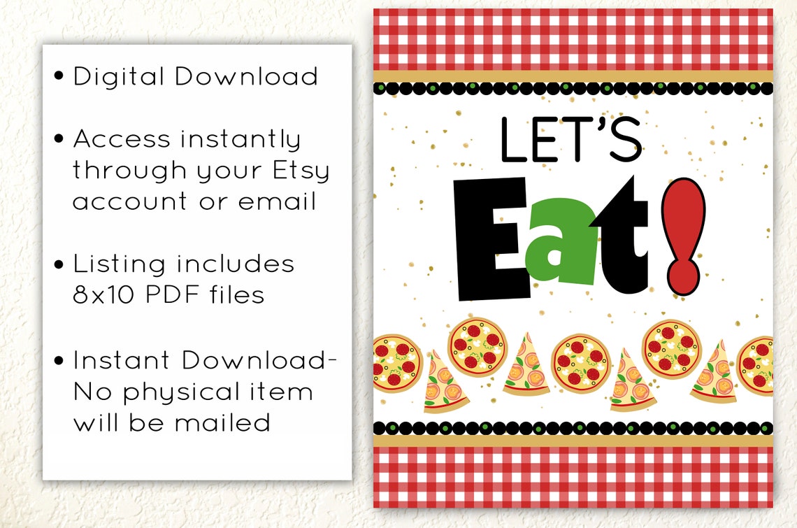 Pizza Party Pizza Party Decor Pizza Party Signs Pizza - Etsy