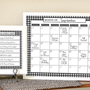 Buffalo Check Calendar - Monthly Calendar - Command Center - Menu Board ...