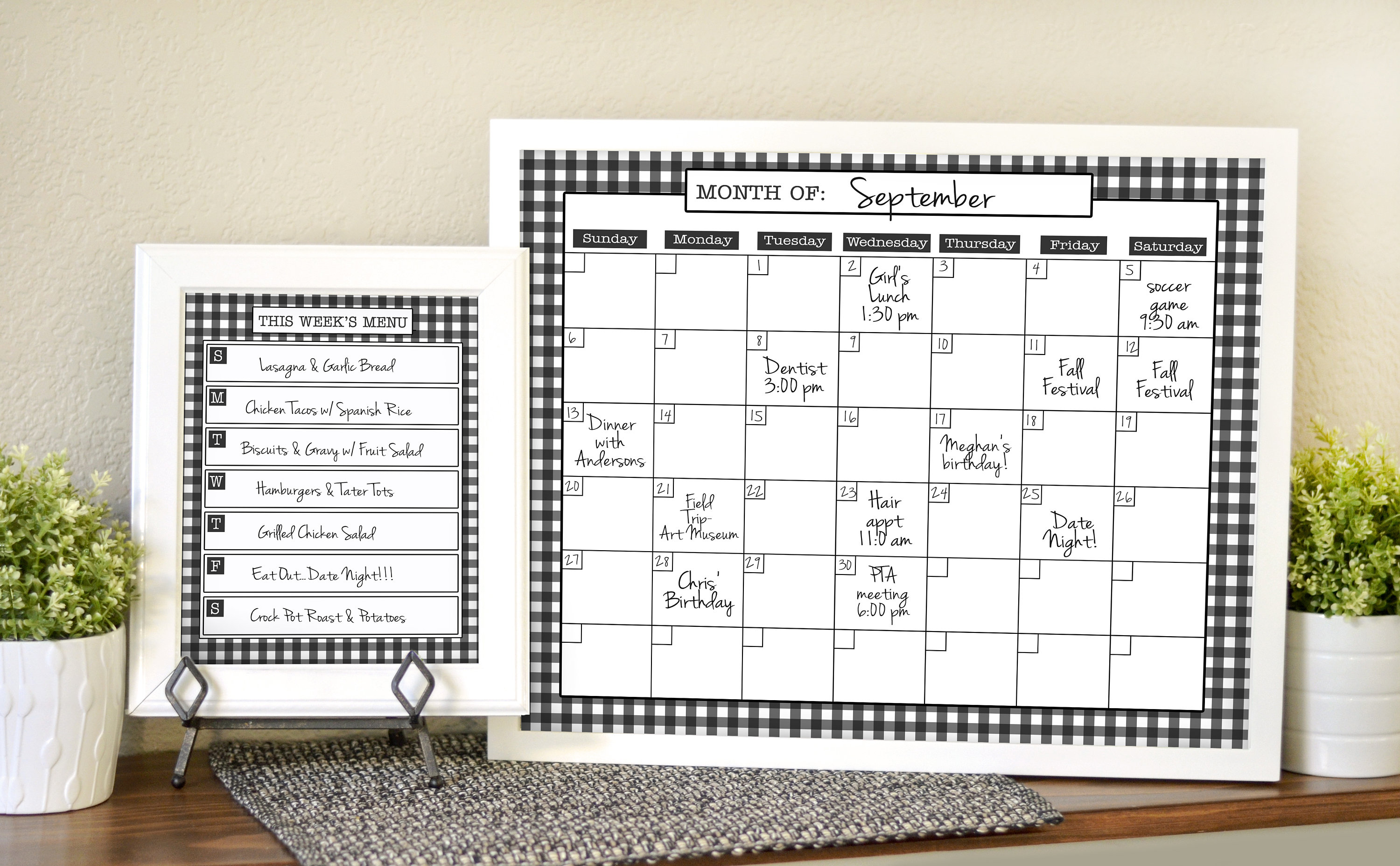 Buffalo Check Calendar Monthly Calendar Command Center | Etsy