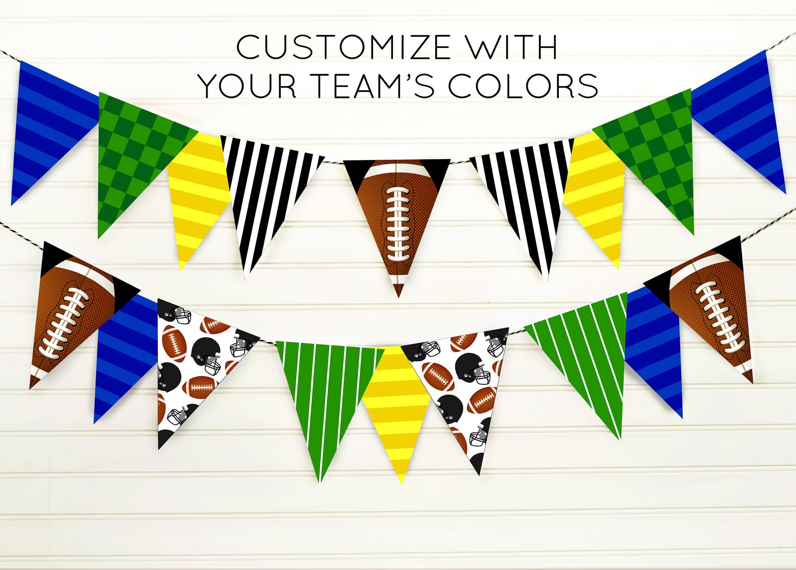 Football Pennant Banner Football Party Decorations | Etsy